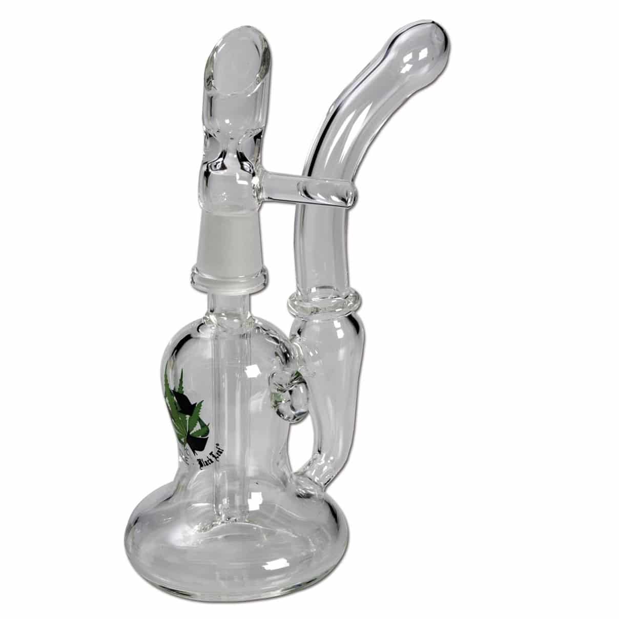 Black Leaf Recycler Glass Pipe med Diffusor - Doobie Shop