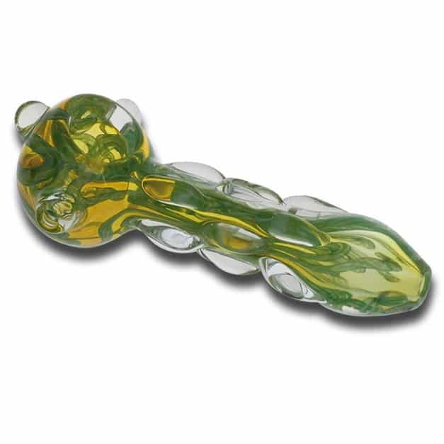 Glass Hand Pipe "Blue & Yellow" - Doobie Shop