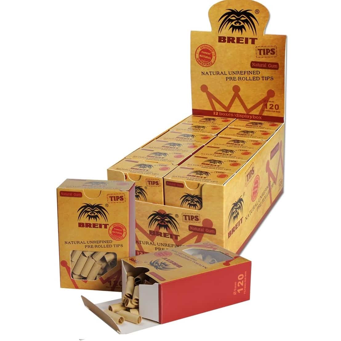 Breit Pre-Rolled Filter Tips Brown Unbleached - Doobie Shop