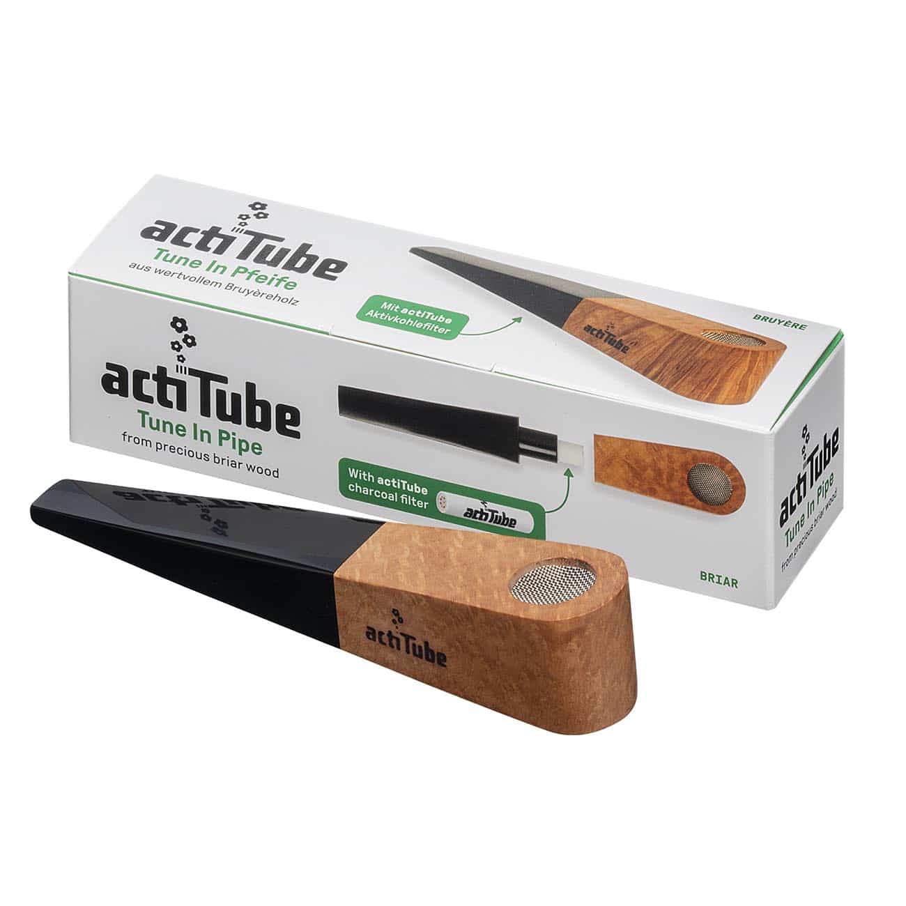actiTube Briar Wood Pipe - Doobie Shop